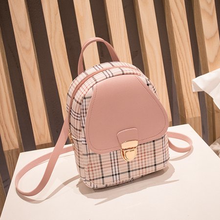 Mini Backpack Bag For Teenage Plaid Shoulder Bag Girls Backpack ...