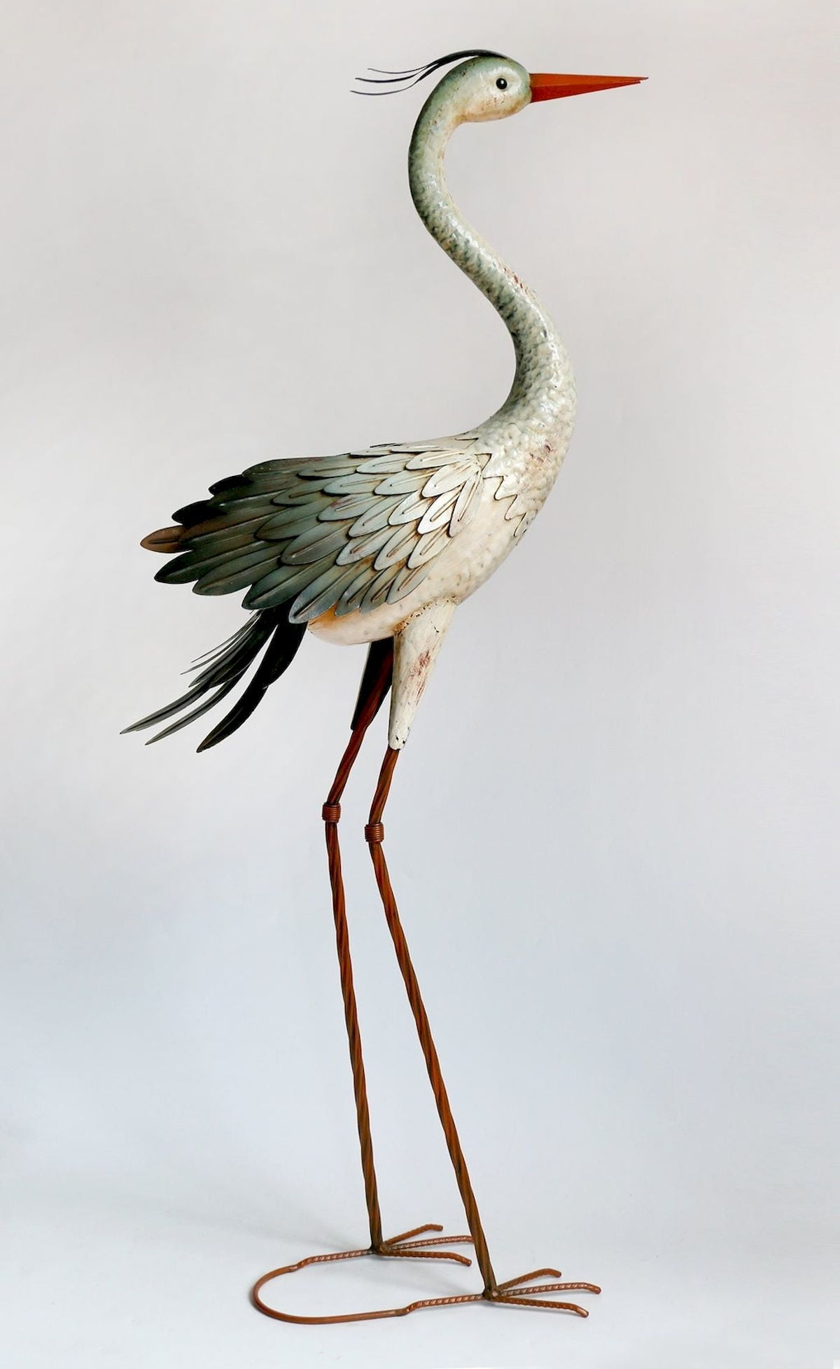 White And Black Heron Garden Statue - Walmart.com