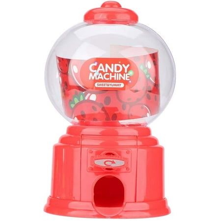 Plastic Gumball Machine, Portable Children Candy Machine Red Bubble Gum ...