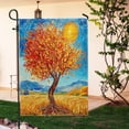 Fall Tree Oil Painting Garden Flag 12x18 Inch Linen Vertical Outdoor ...