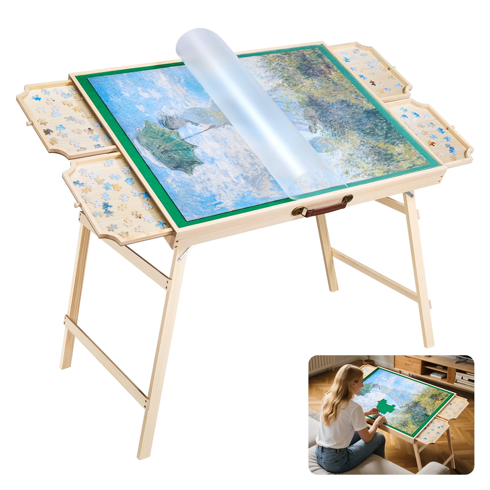 Click here for Vevor 1500 Piece Puzzle Board With Folding Leg Dra... prices