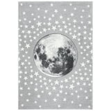 SAFAVIEH Carousel Kids Moon in the Stars Area Rug, Light Grey/White, 3 ...