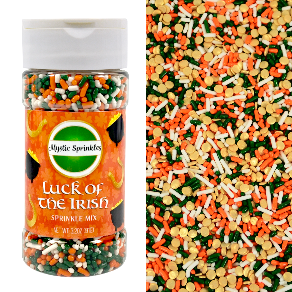 Mystic Sprinkles Luck of the Irish Sprinkle Mix 3.2 Ounce Bottle ...