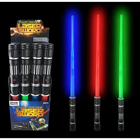 Liberty Imports 12 Pack LED Space Swords Expandable Light Up Sabers ...