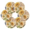 6 Pcs Woven Drink Coasters Set with Metal Stand, Sunflower 4 Inch ...