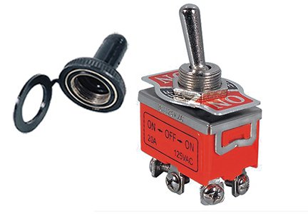 Heavy Duty Toggle Switch with Rubber Boot DPDT Center Off 20 Amp ...