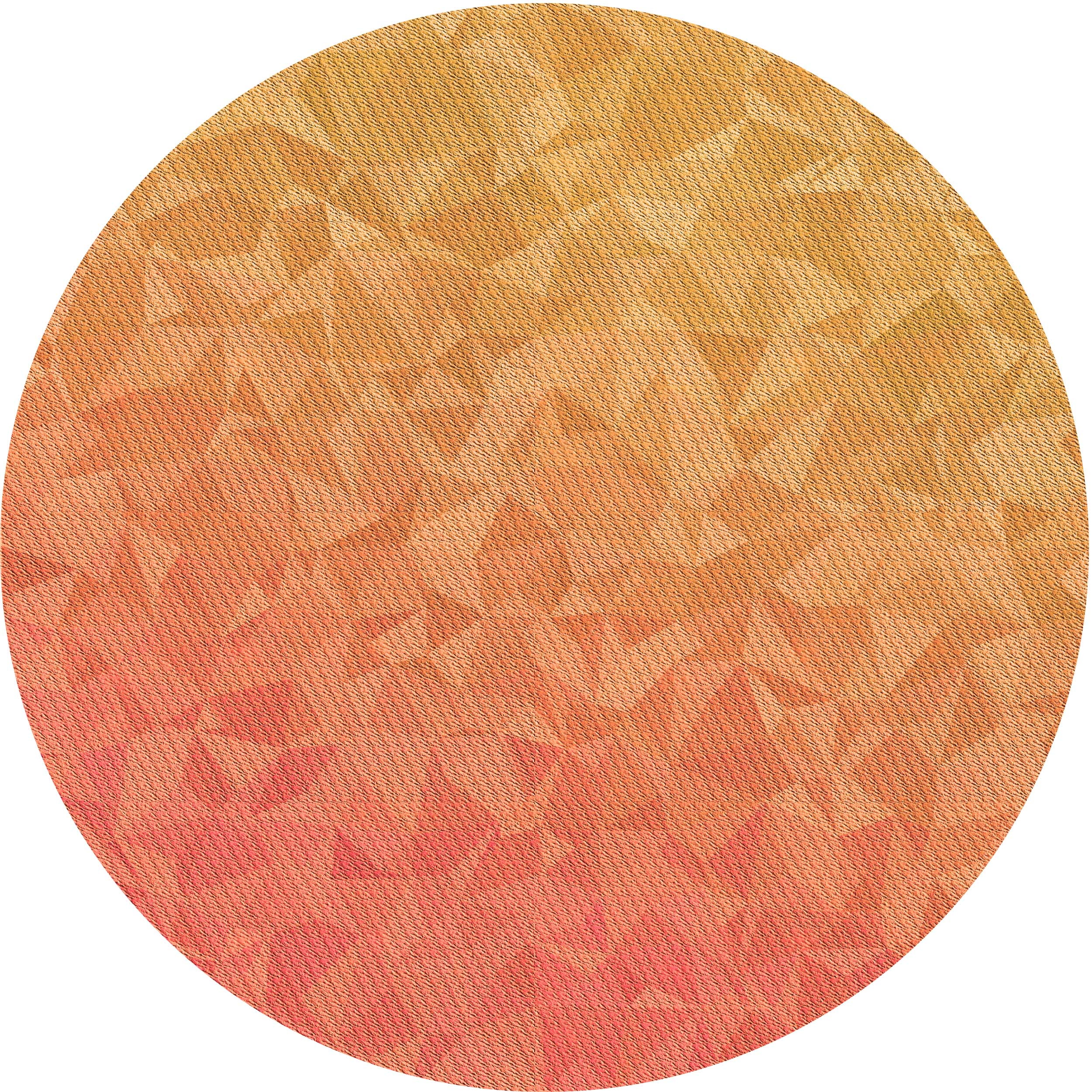 Ahgly Company Indoor Round Patterned Orange Red Orange Area Rugs, 6 ...