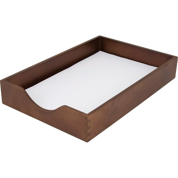 Carver Walnut Finish Solid Wood Desk Trays - Walmart.com