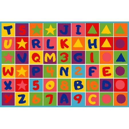 Kids Rug Letters and Numbers 3' X 5' Children Learning Carpet (39" x 56 ...
