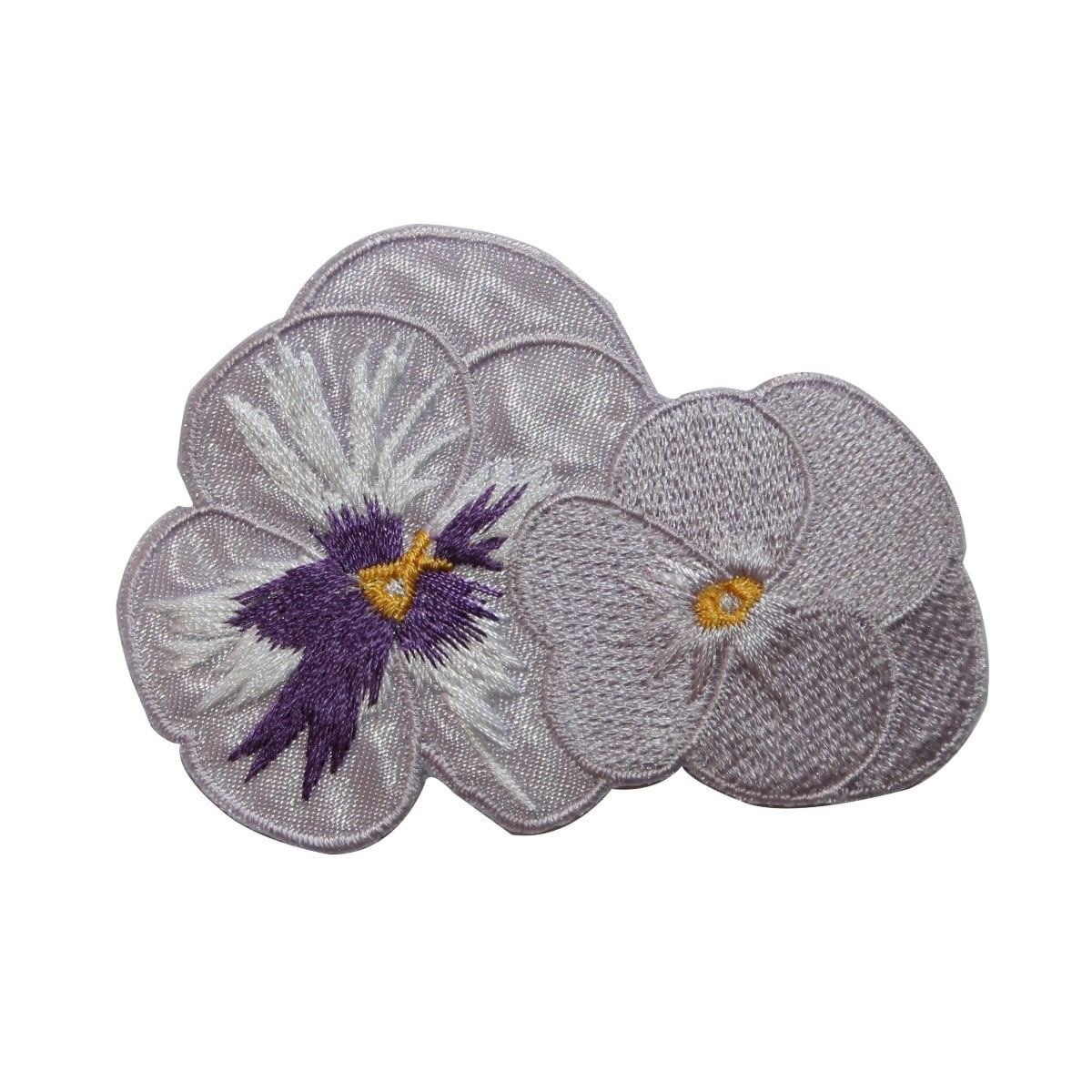 ID 6530 White Pansy Flowers Blossom Patch Garden Embroidered Iron On ...