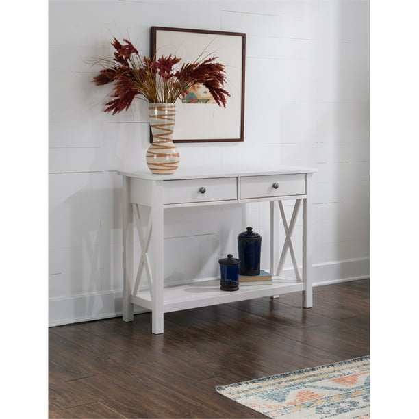 Linon Dalton Wood Console Table in Antique White - Walmart.com ...