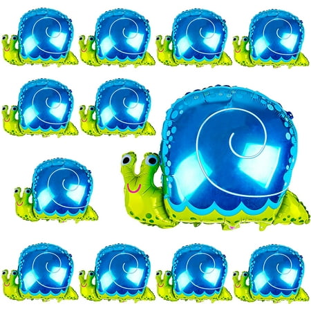 HTOOQ 12 Pcs Aluminum Foil Snail Balloons Large Animal Balloon Snail ...
