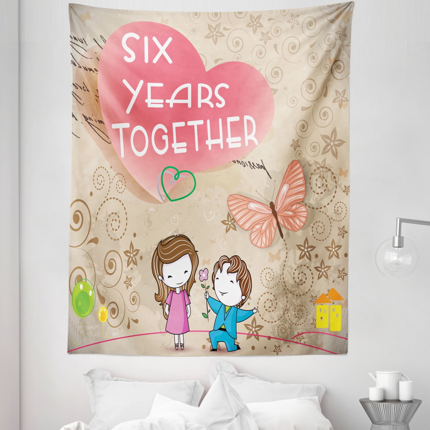 Love Tapestry, Man Giving Flowers to a Woman with 6 Years Together ...