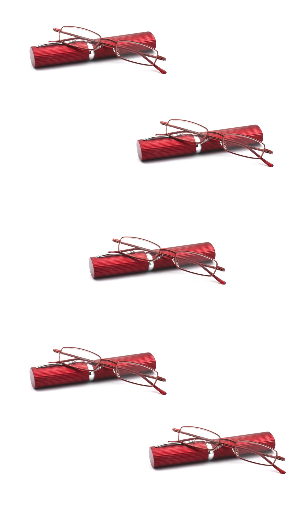 EYE ZOOM 5 Pack Readers Ultra Slim Compact Lightweight Tube Reading ...