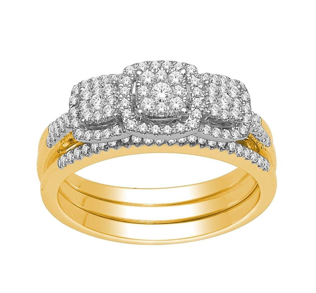 Midwest Jewellery - Midwest Jewellery 1/2cttw Diamond Wedding Set 3pc ...