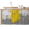 Abstract Art Cabinet Curtains 32" W x 55" L Yellow Grey Wall Mottled ...
