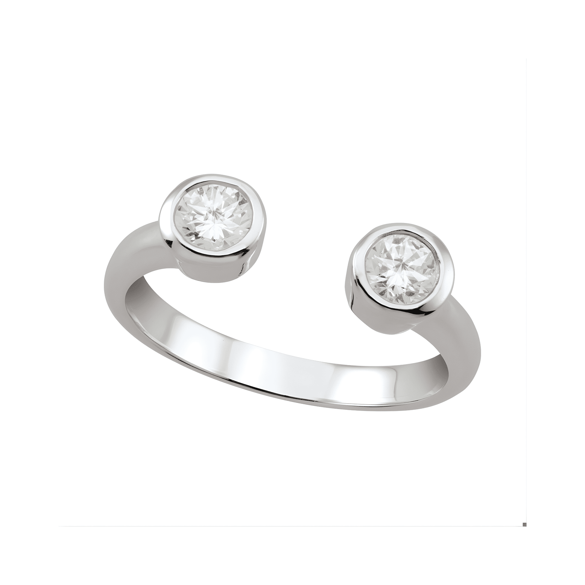 Click here for Persona By Jewlster: Sterling Silver Open Bezel Cz... prices