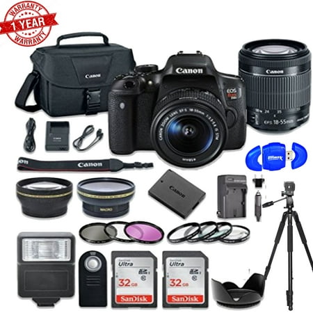 Canon EOS Rebel T6i 24.2 MP Digital SLR Camera Bundle w/ EF-S 18-55mm f/3.5-5.6 Is STM Lens ...