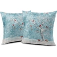 Blue Winter Pillow Covers Christmas Cardinals Tree Snowflake Throw ...