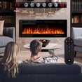Waleaf 72” Electric Fireplace Ultra Thin Fireplace Heater, Recessed ...