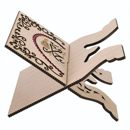 Zerodis Folding Wooden Book Stand,Vintage Durable Firm Quran Intricate ...