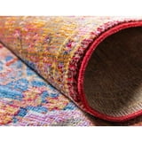 Unique Loom Alto Austin Rug Peach/Brown 2' 7" x 9' 10" Runner Border ...