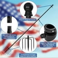 FIASON 1 Pack 12 FT Black Stainless Steel Flag Pole, Heavy Duty Tangle ...
