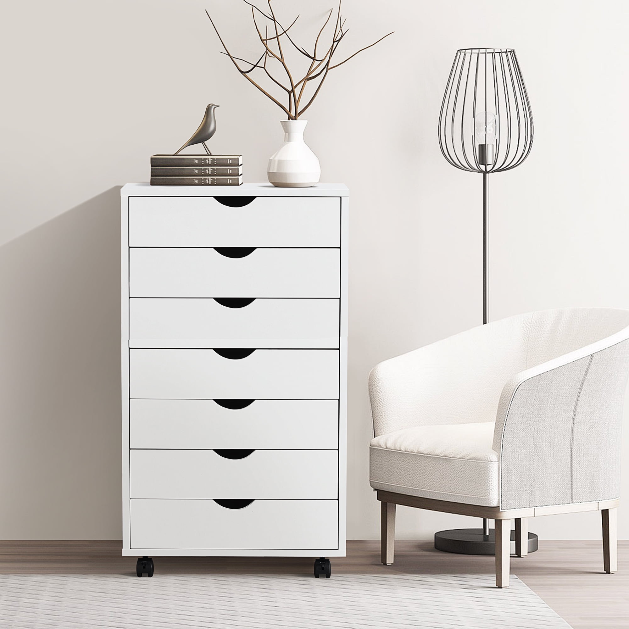 Mobile Chest of Drawers - Versatile Wood Storage Dresser with Wheels ...