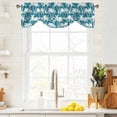 Blue Palm Tree Tie Up Valance Curtains Summer Tropical Country Coastal ...
