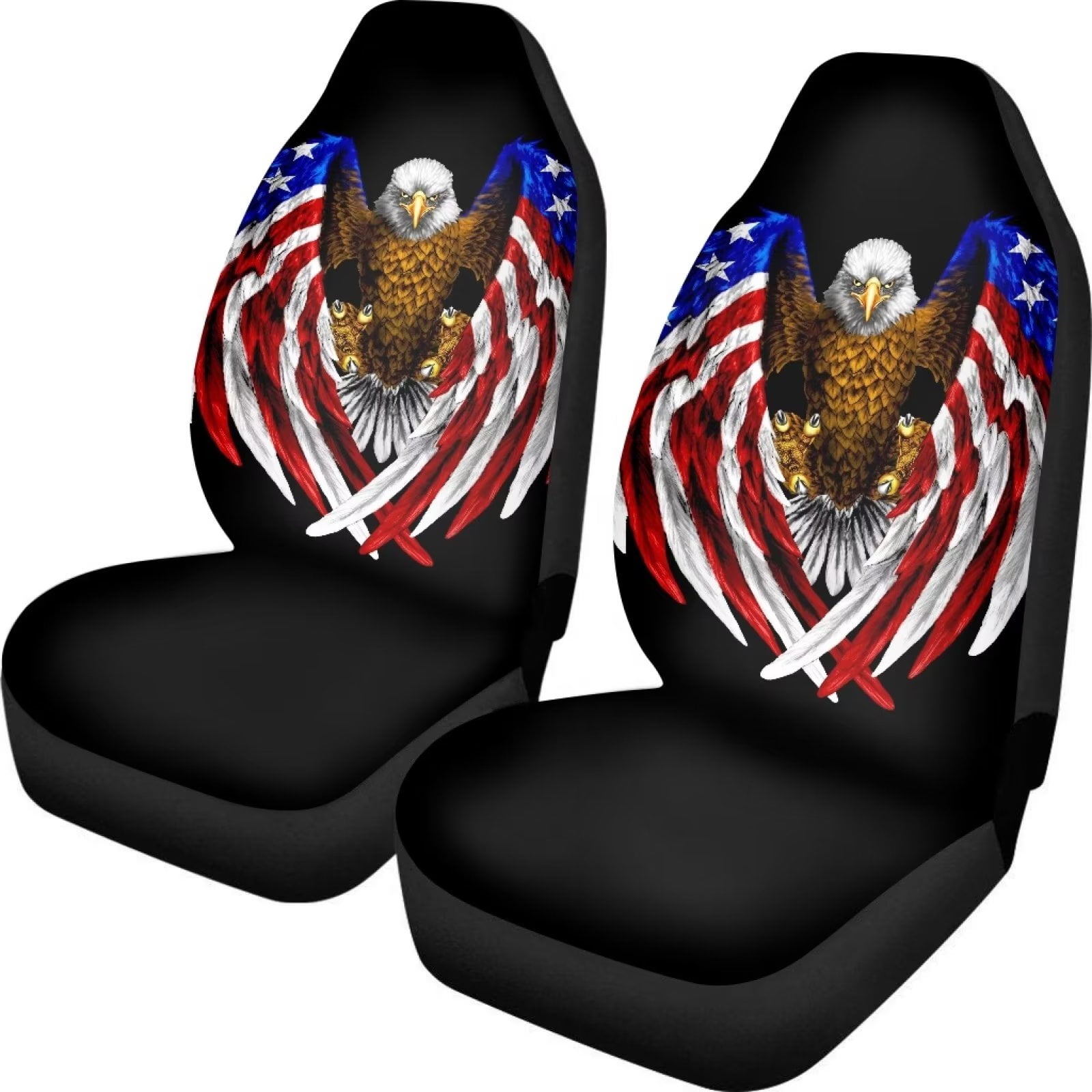 Fkelyi Eagle With American Flag Wings Front Car Seat Covers Full Set