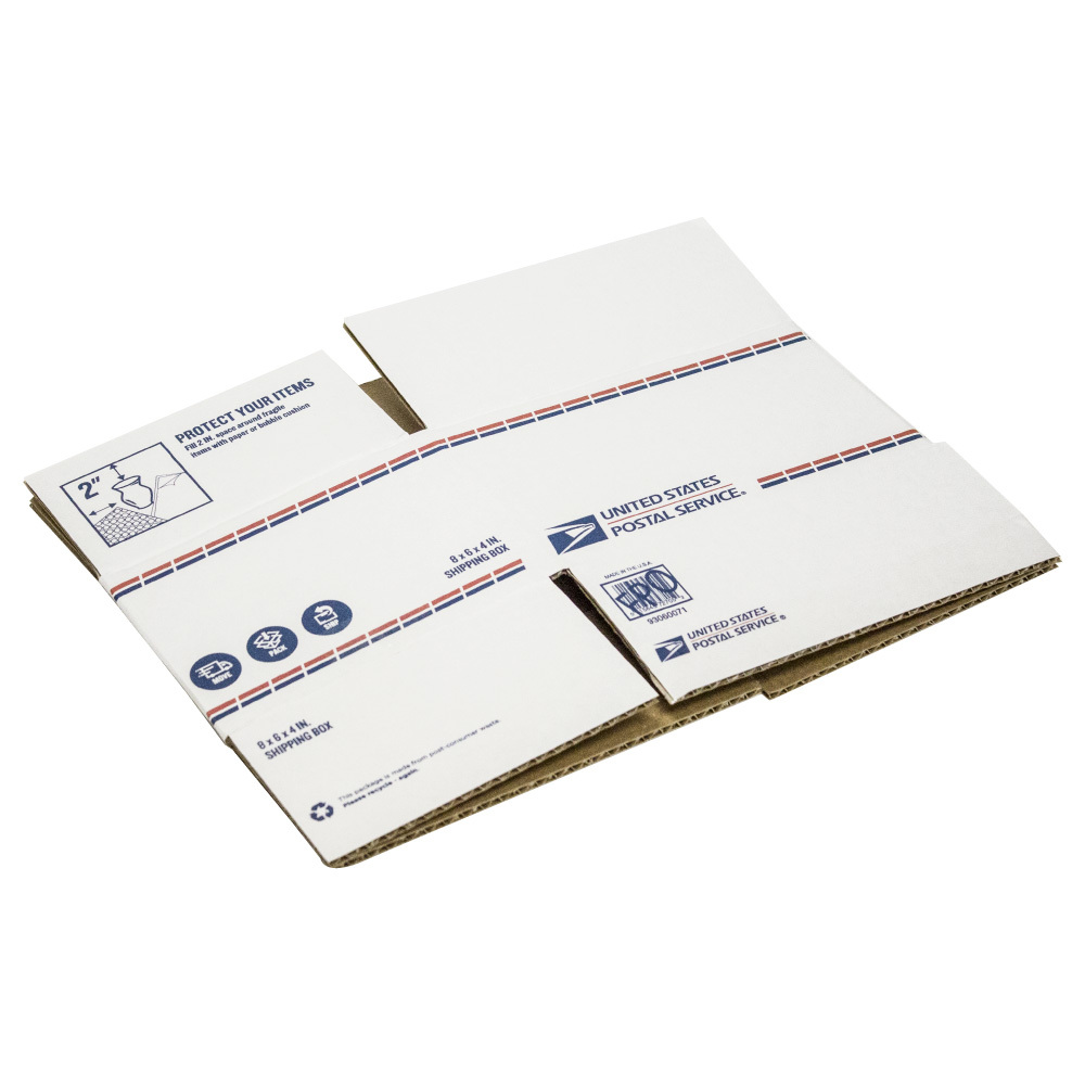 Buy 20 Count) USPS Brand Recycled Shipping Boxes, 8L x 6W x 4H, White ...