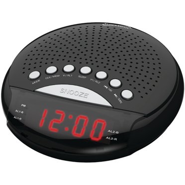RCA RC205 Dual Alarm Clock Radio with Red LED & Dual Wake - Walmart.com