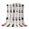 Black Guitar Fleece Throw Blanket Music Instrumentation Abstract Modern ...
