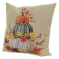 Fall Stacked Pumpkins Pillow Fabric Indoor Outdoor Leaves Slskpk ...