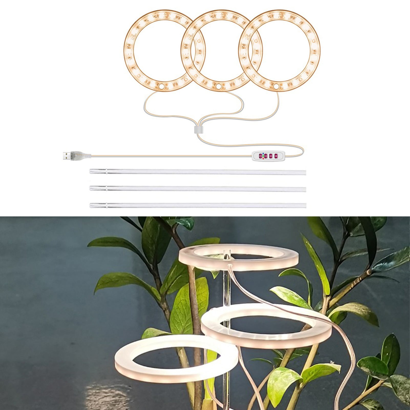 WCIC LED Plant Growth Light USB Dimmable Full Spectrum Indoor Plant ...