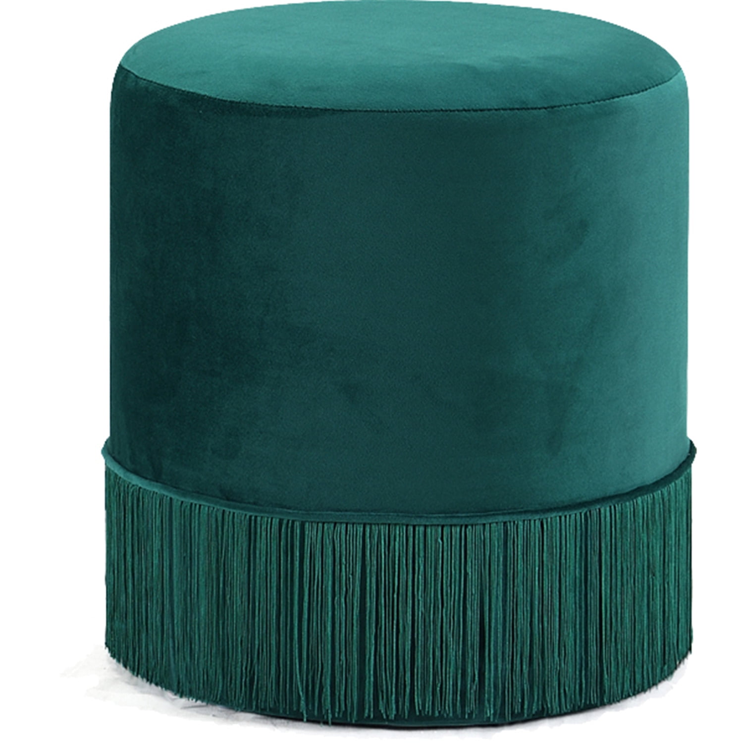Teddy Green Velvet Ottoman/Stool-Color:Green Velvet,Style:Contemporary ...