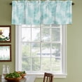 2 Pack Aqua White Palm Leaves Valance for Window Botanical Forest Ferns ...