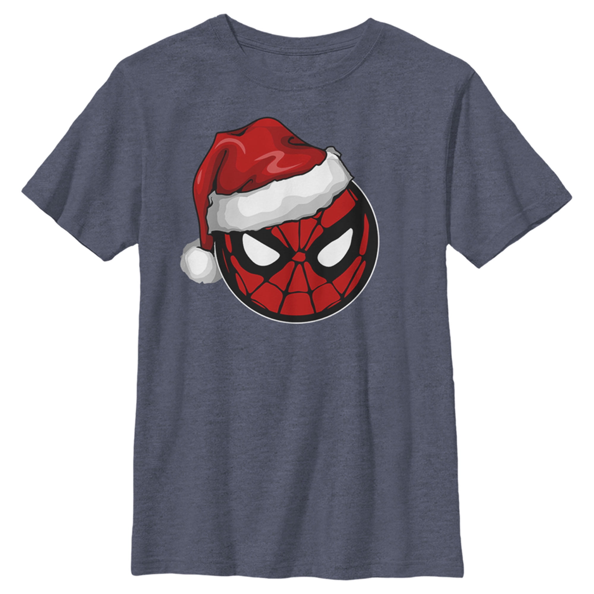 Boy's Marvel Christmas Spider-Man Santa Hat Graphic Tee Navy Blue ...