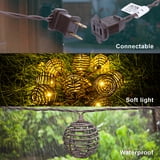Rattan Solar Lantern, 10 LED Patio String Lights for Garden, Yard ...