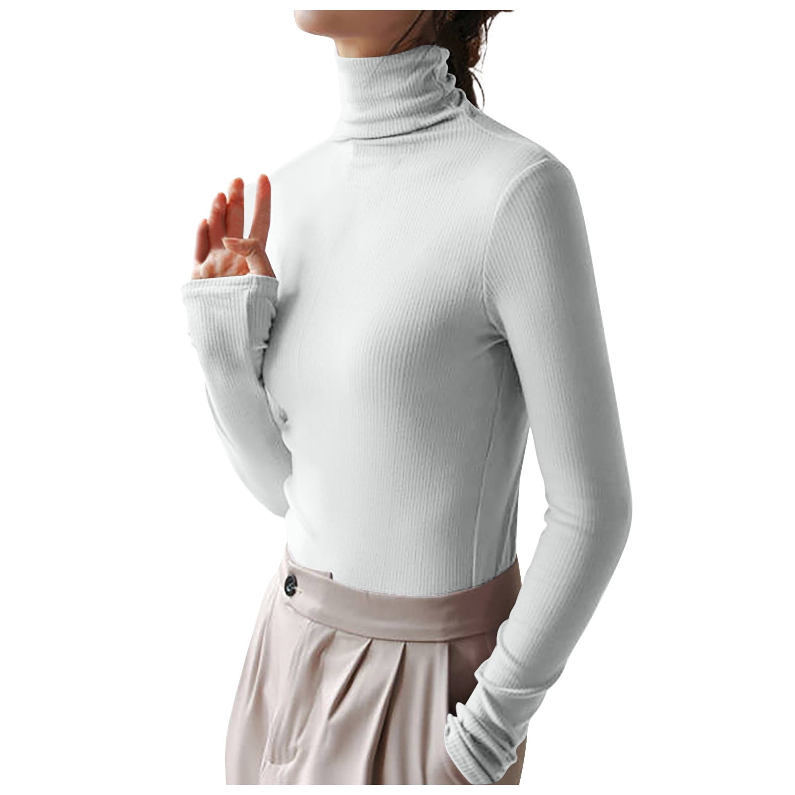 Click here for Besolor Womens Mock Turtleneck Long Sleeve Pullove... prices