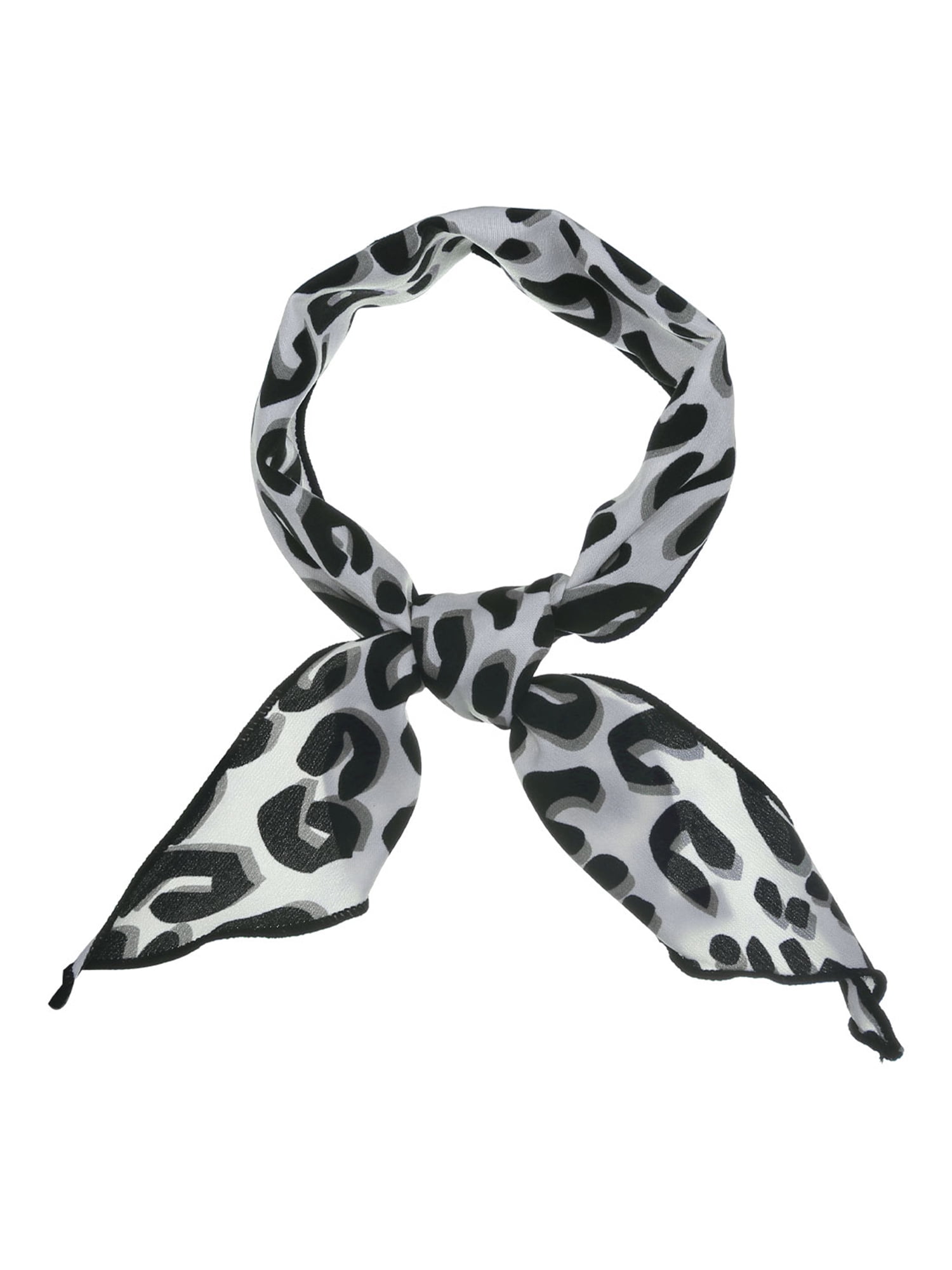 Allegra K Women's Leopard Print Triangle Hair Ribbon Leisure Scarves ...