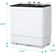 UbesGoo Semi-Automatic 26lbs Portable Twin Tub Compact Washer, Ideal ...
