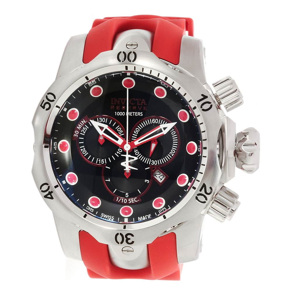 Invicta Men's 14004 Subaqua Venom Reserve Black Dial Red Rubber Strap ...