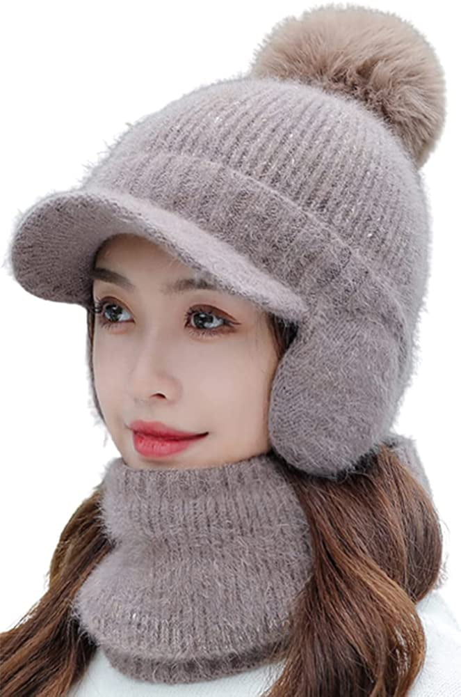 CoCopeaunts Baseball Cap Warm Earflaps Pratical with Cute Pom Pom Soft ...