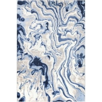 Free Shipping! Luxe Weavers Marble Swirl Collection Blue Abstract 4x5 ...