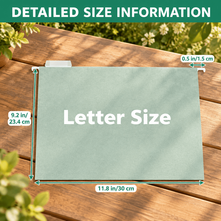 Letter Size Hanging File Folders 25 Pack Green Files Inorted Colors ...