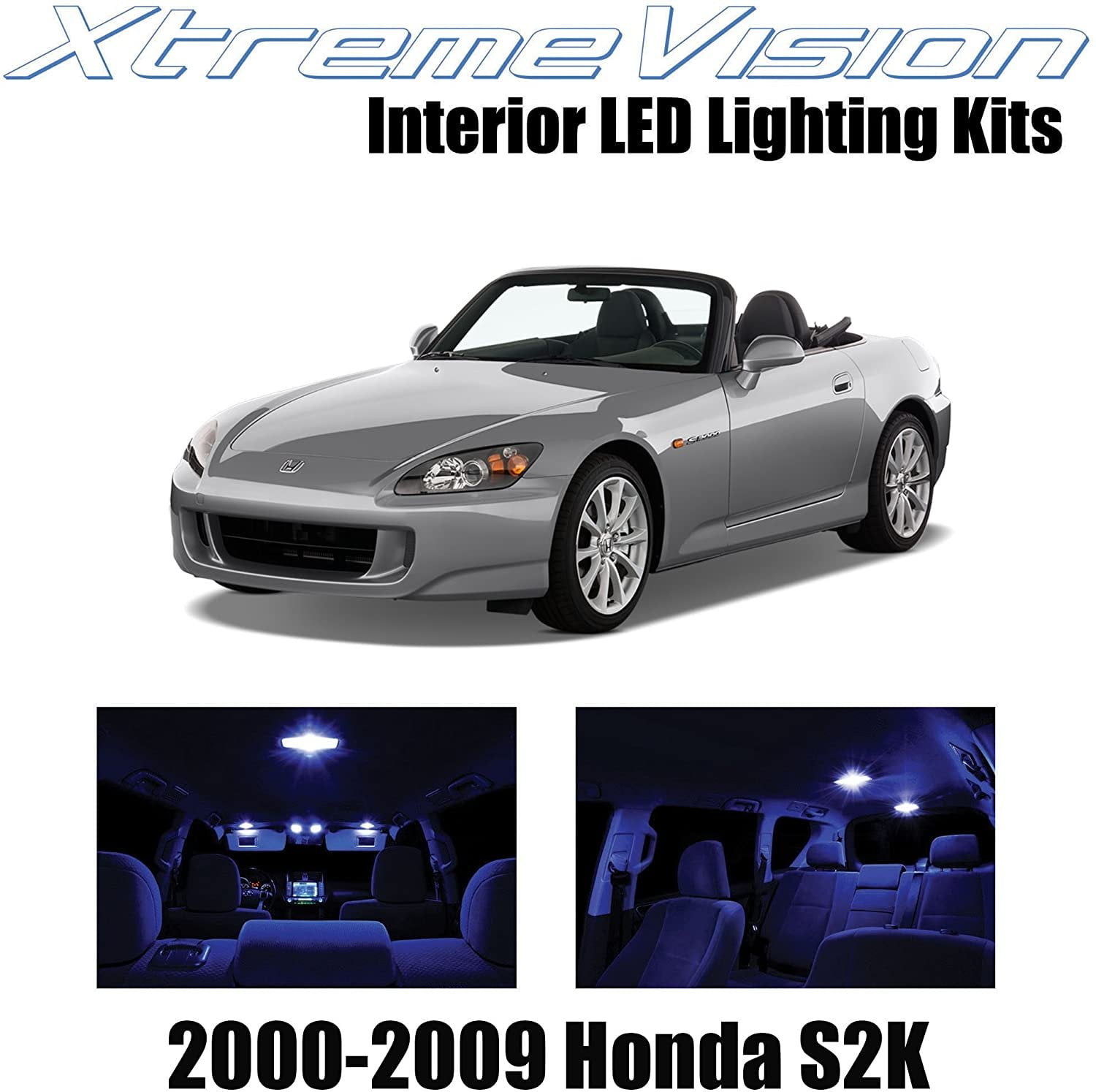 XtremeVision Interior LED for Honda S2000 S2K 2000-2009 4 pcs Blue ...