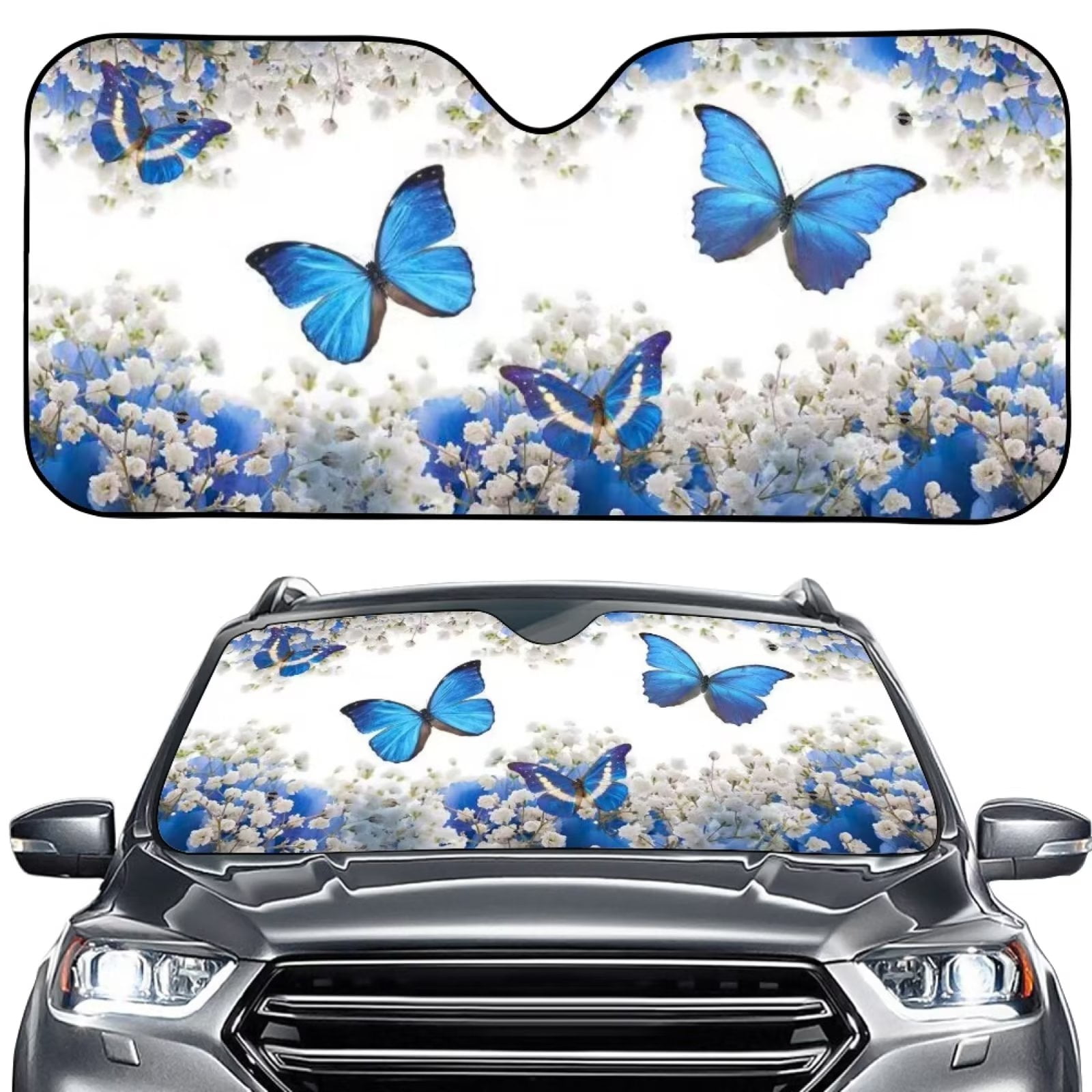 Renewold White Cherry Blossom Butterfly UV Sun and Heat Reflector Keep ...