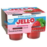 Jell-O Strawberry Sugar Free Jello Cups Gelatin Snack Value Pack, 8 Ct ...
