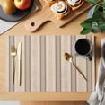 Brown Beige Striped Placemats Set of 2, Cotton Linen Fabric Place Mats ...